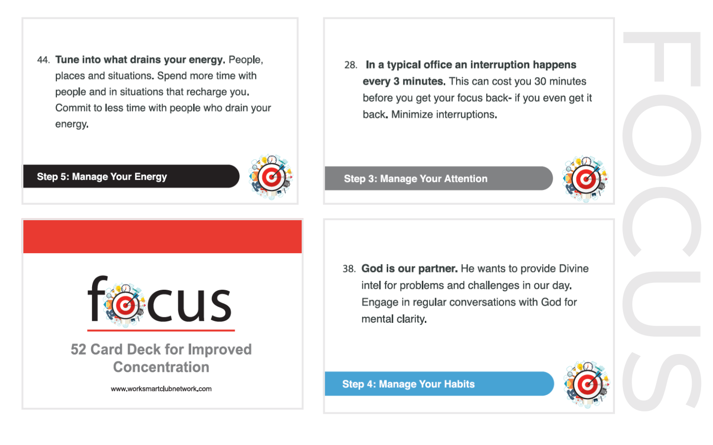 Focus: 52 Week Card Deck - The Work Smart Club Network